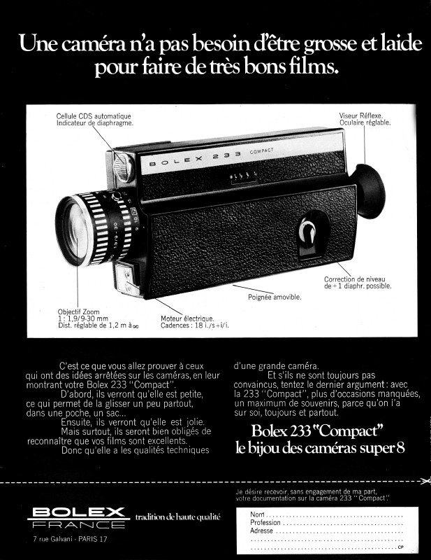 Bolex - Matériel cinéma argentique
