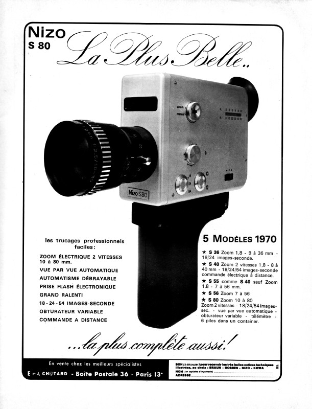 Nizo caméras et projecteurs super 8