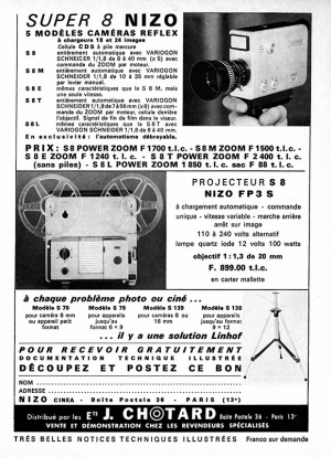 Nizo caméras et projecteurs super 8
