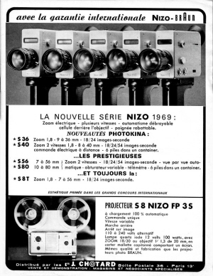 Nizo caméras et projecteurs super 8