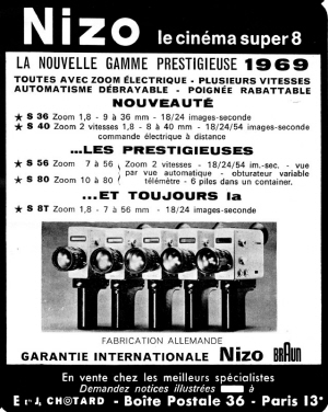 Nizo caméras et projecteurs super 8