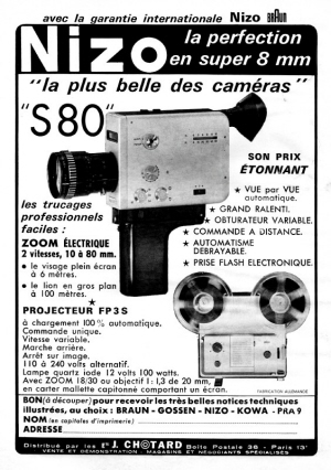 Nizo caméras et projecteurs super 8